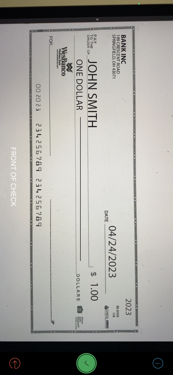 Deposit a Check | Deposit a Check demo